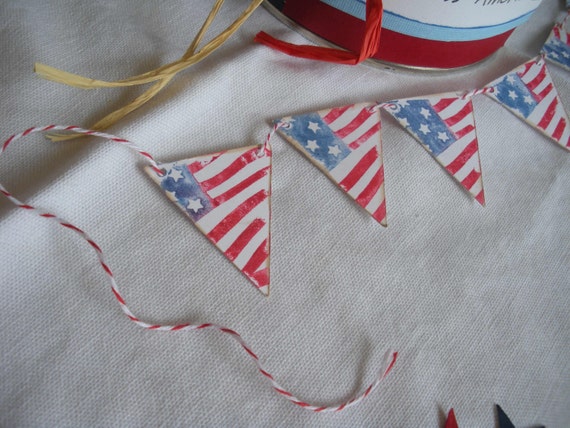 Items similar to Handmade USA Mini Flag Banner on Etsy