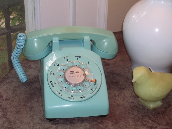 Cute Blue Vintage Rotary Dial Phone