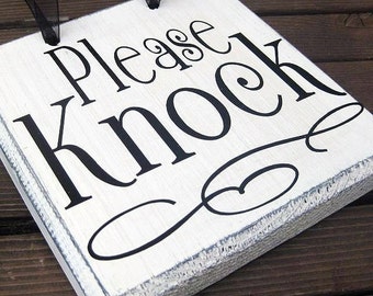Please knock sign | Etsy