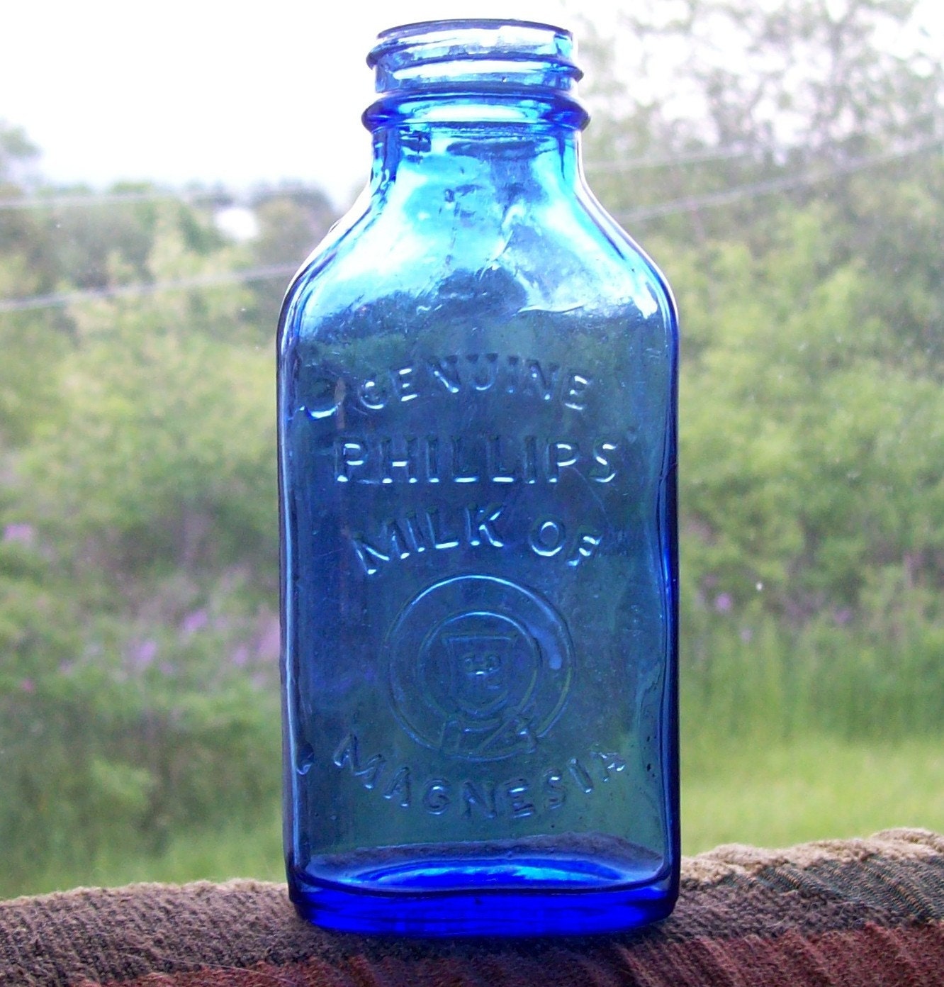 Cobalt Blue Milk of Magnesia Bottle