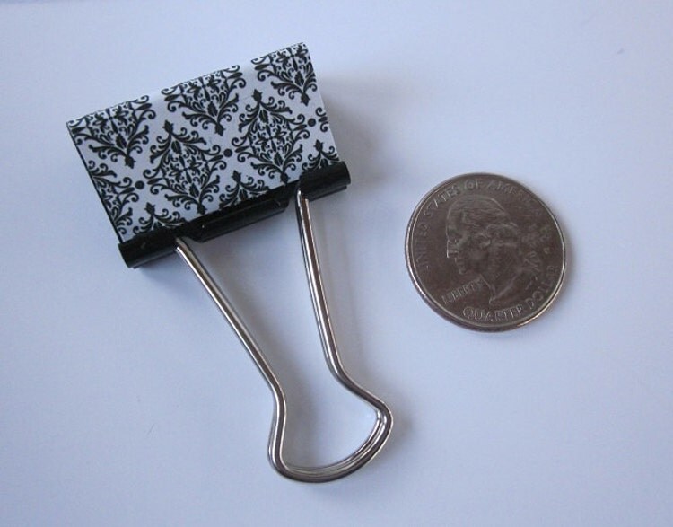 Binder Clips B&W Victorian 12 medium by AnnMarieLarsonCRAFTS