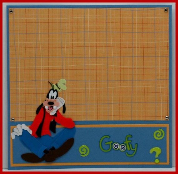 Goofy Disney Premade Scrapbook Pages Paper Piecing 8 x 8