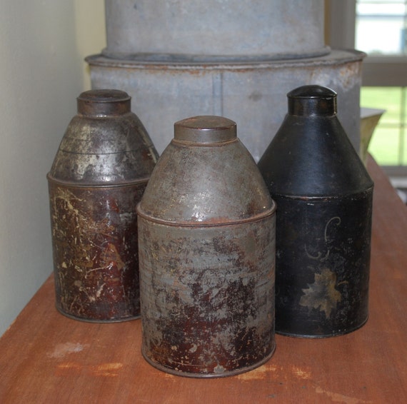 Early Primitive Metal Display Containers