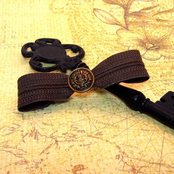 Clip-On Steampunk Zipper Bow Tie