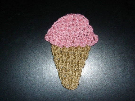 Ice Cream Cone Applique Crochet Pattern