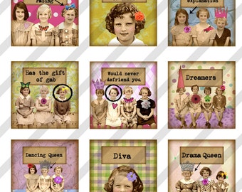 Digital Collage Sheet Altered Art Slide Images by lisasalteredart