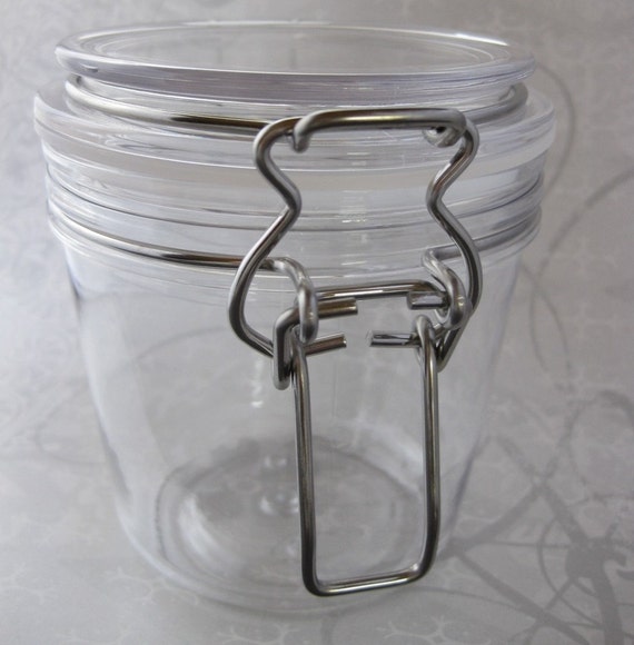Bail Jars Set of Six 16 oz PET Plastic with Wire Bail