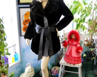 70s vintage Designer fur mink coat Simulated by Groovintuesday