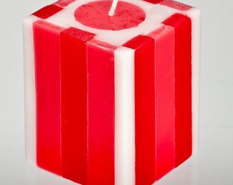 TNT Stripes Pillar Candle Rectangle by CurlewSF on Etsy