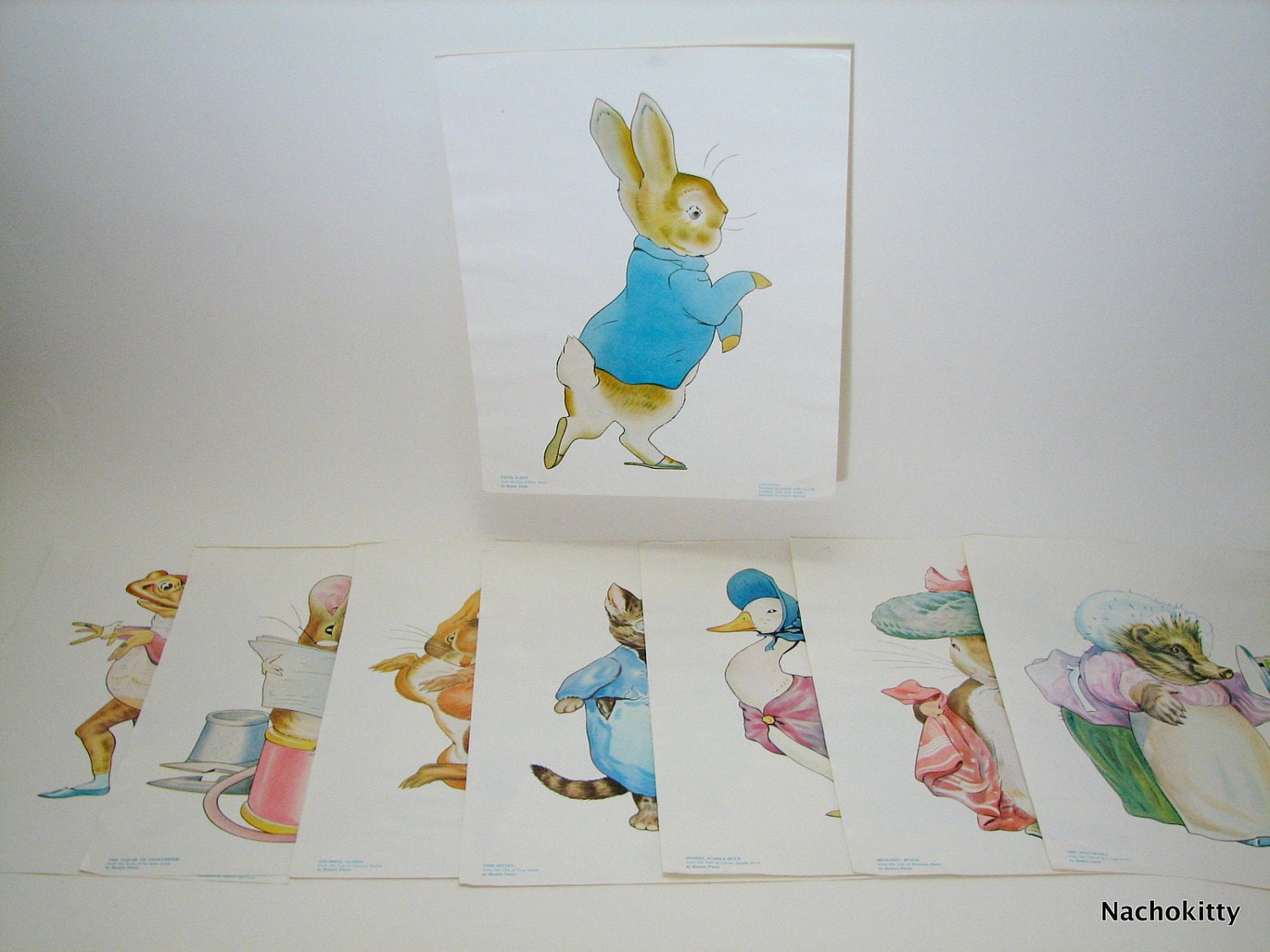 Set Beatrix Potter Large Prints 8 Vintage Ready to by BarnOwlGoods