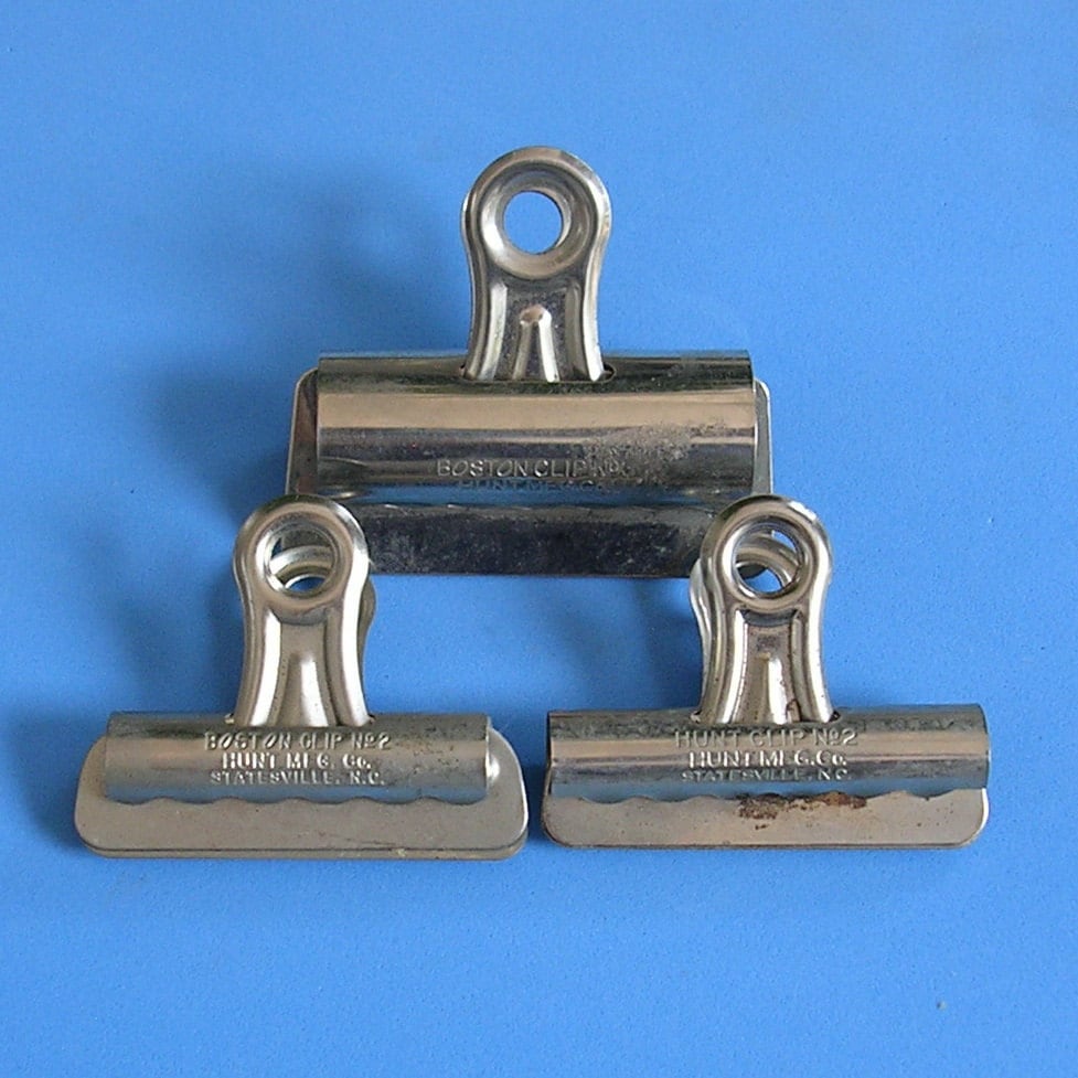 3 Vintage Rusty Metal Clips Clipboard Clips Paper by timepassages