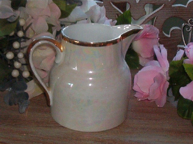 Vintage Medium Size Pitcher Opalescent with Gold Detail Made in Germany ...