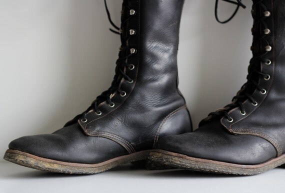 reserved . World War One Boots . Antique Military Footwear