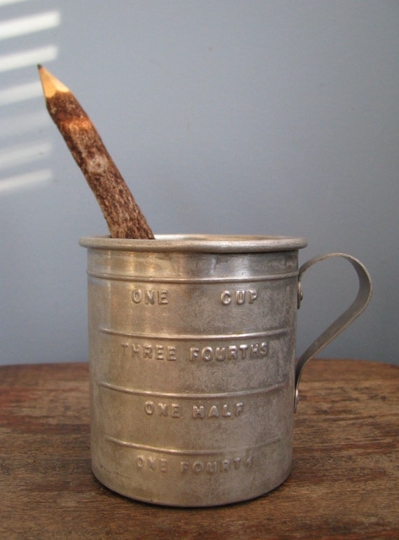 Vintage Tin Measuring Cup. Great for Use or Decor by buppins