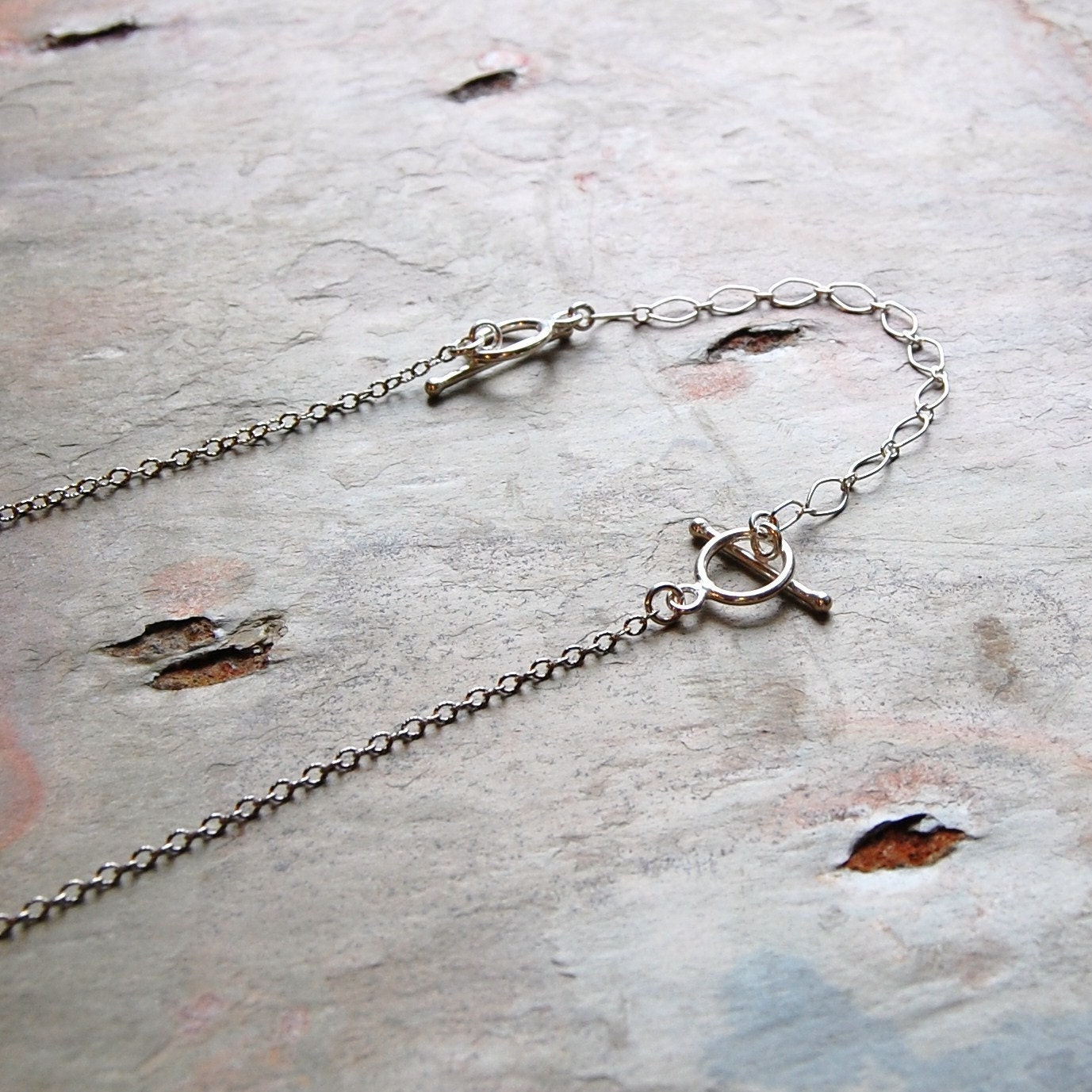 Sterling silver toggle clasp extender necklace extension 2