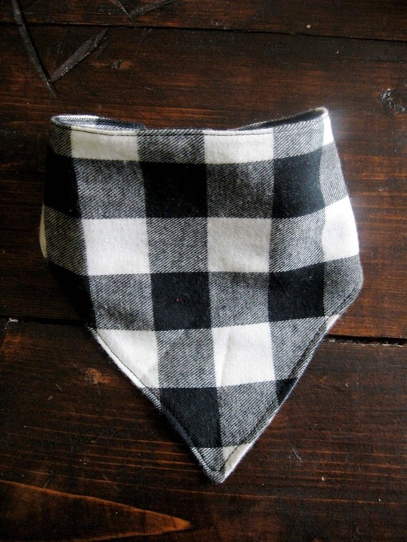 Black and White Handkerchief Bib