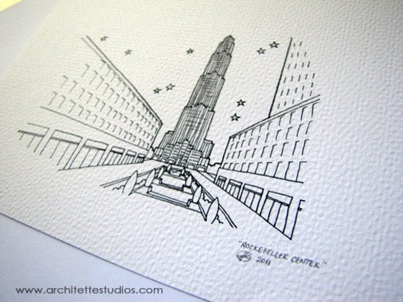 Sketch Series Rockefeller Center New York by ArchitetteStudios