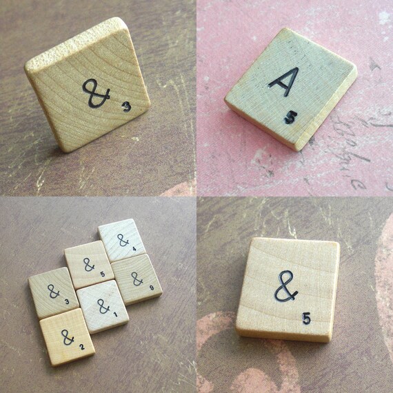 Heart Vintage Blank Scrabble Tile .. Customize by tipsywhimseyart