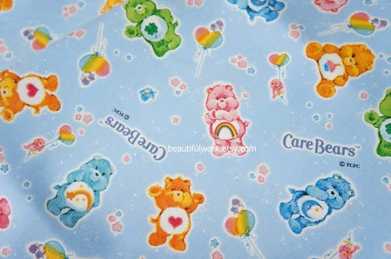 Care Bears Fabric 50 cm by 53 cm or 19.6 by 21 inches FAT