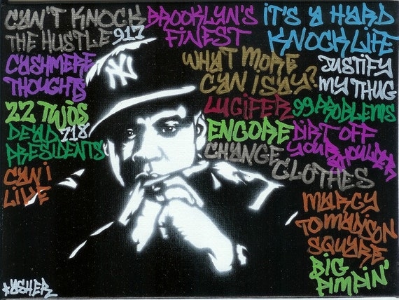 6X8 Jay-Z Stencil Graffiti Art