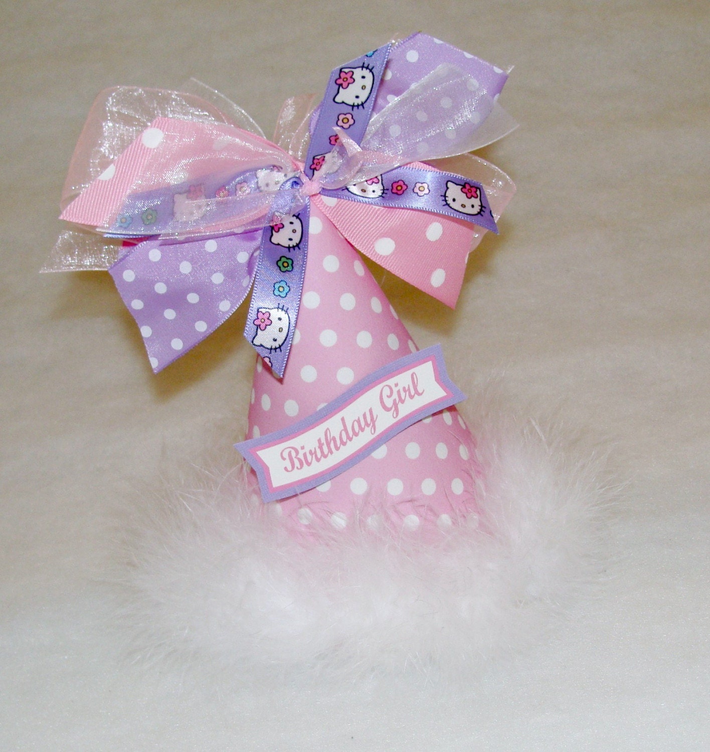 Polka Dot Hello Kitty Party Hat