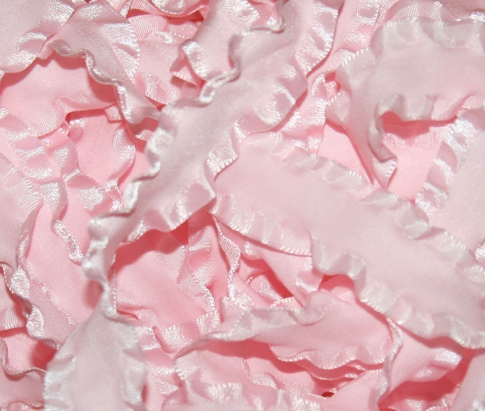 Pretty light pink double ruffle ribbon. 5 by JustBecauseRibbons