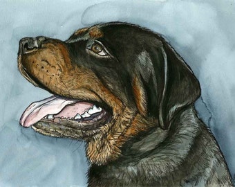 Rottweiler art | Etsy