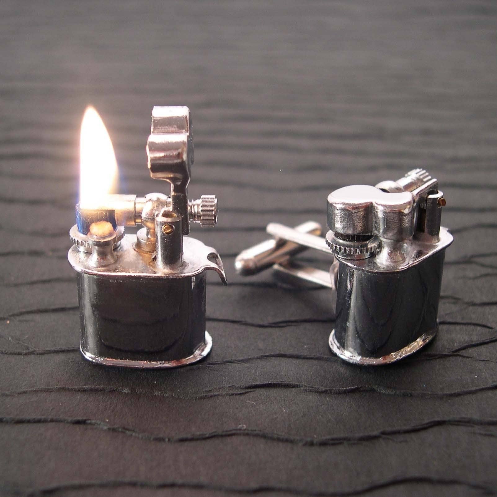 Mini REAL Working Vintage Lighter Cufflinks