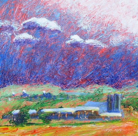 Pennsylvania Farm original abstract landscape painting