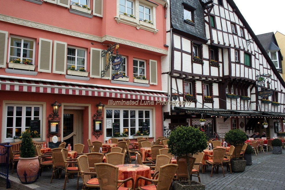 SALE German Cafes Signed 8 x 12 Fine Art by illuminatedluna