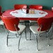 Vintage 1950s Red Kitchen Diner Table set by TheModernHistoric