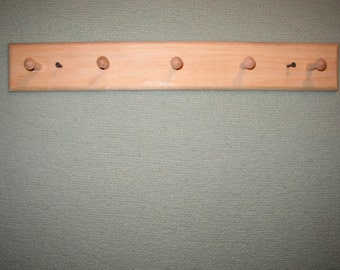 Solid Cherry Shaker Peg Rack 18 to 58 3-10 pegs