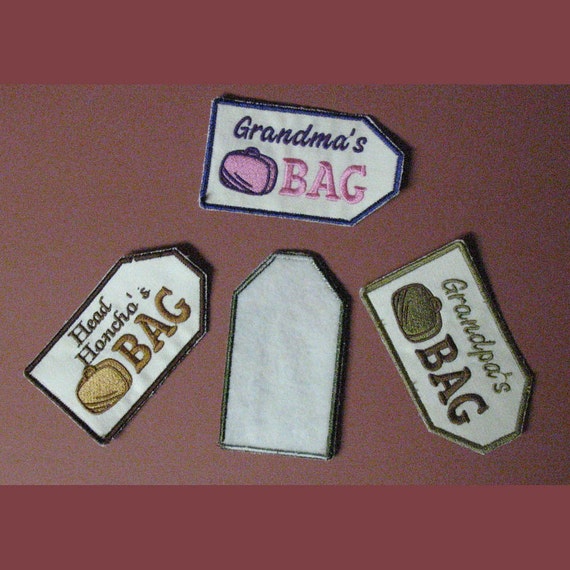 Machine embroidered Luggage Tags choice between 3