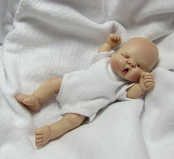 OOAK Hand Sculpted Miniature Baby