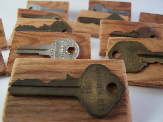 vintage key stamps hand made with can to put them by GarageInc