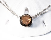 Items similar to Root Beer Colored Smoky Quartz Checkerboard Cut Coin ...