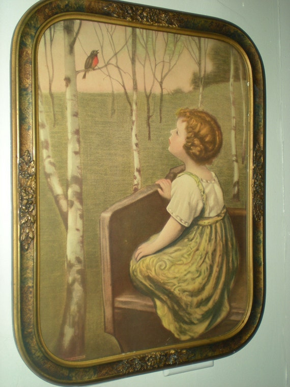 Vintage Print Spring Song 1920'3/30's Little Girl