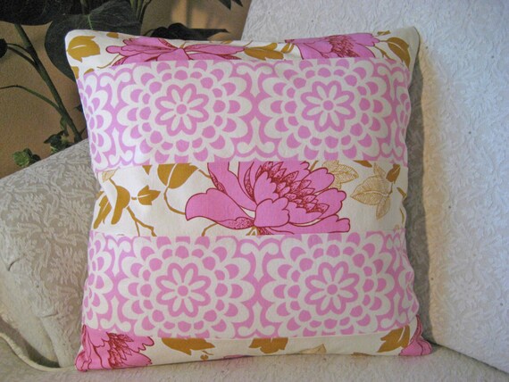 Pink Throw Pillow Cover 16 x 16 Amy Butler Tree Peony