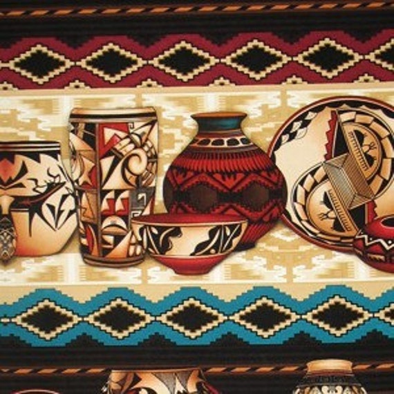 Native American Fabric Pottery Stripe by Michael Miller
