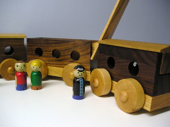 All Aboard... Wooden Passenger Train Set with Hand by Toyworx