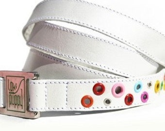 Loki Puppy Leather Dog Leash Black