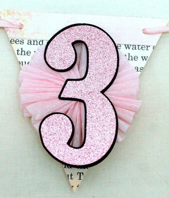 Birthday Number Banner THREE 3 by JoosyPartyCompany on Etsy