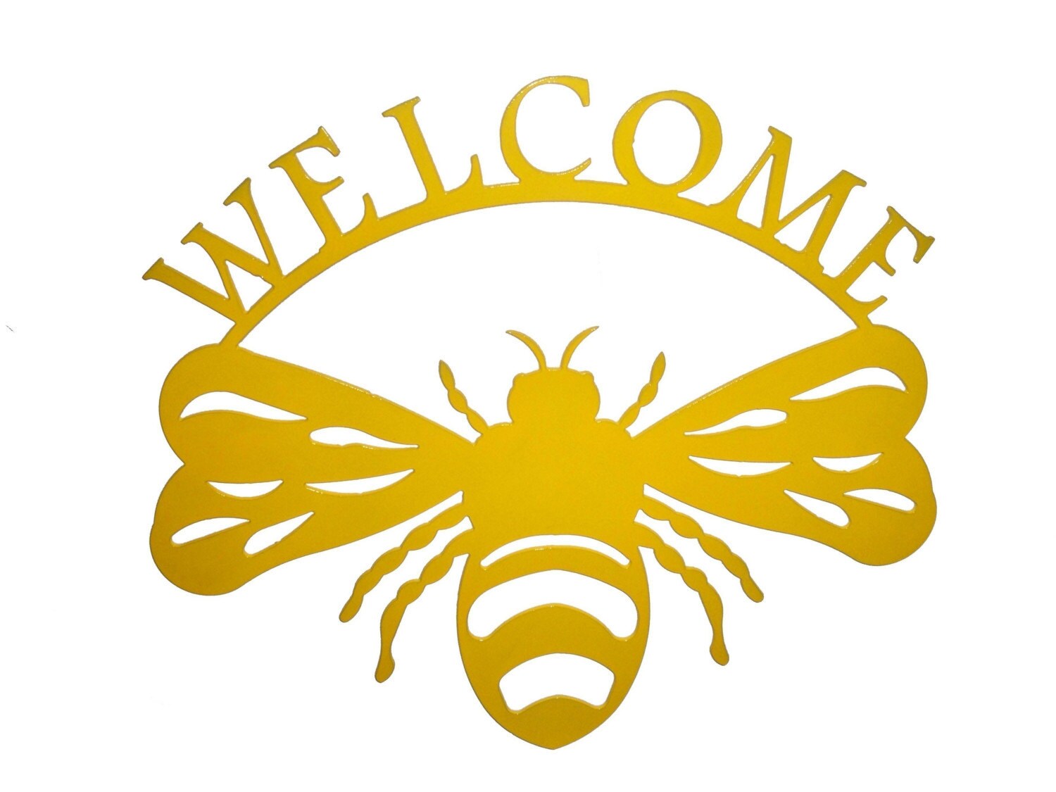 Bumble Bee Welcome Metal Wall Art N by RustyRoosterMetal