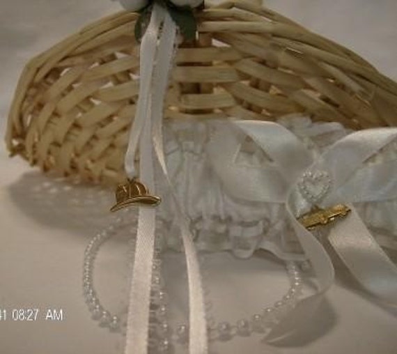 Firefighter Theme Wedding Flower Girl Basket and Matching