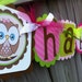 Cute Hoot Owl HAPPY BIRTHDAY and NAME banner by BurleyGirlDesigns