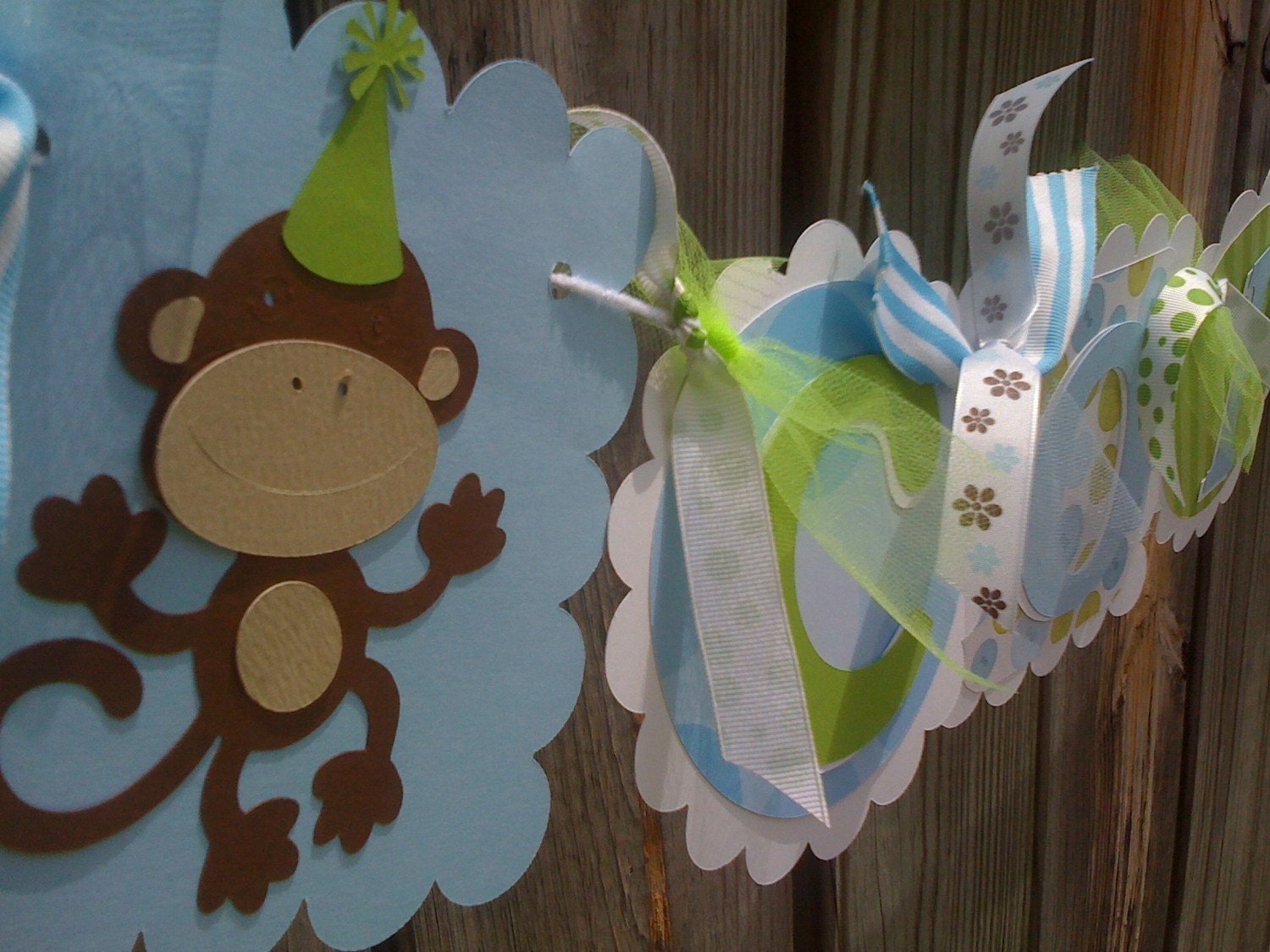 Cute NAME banner in Light Blue & Lime Green by BurleyGirlDesigns