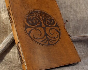 A4 Large Leather Bound Journal Compass Rose Nautical