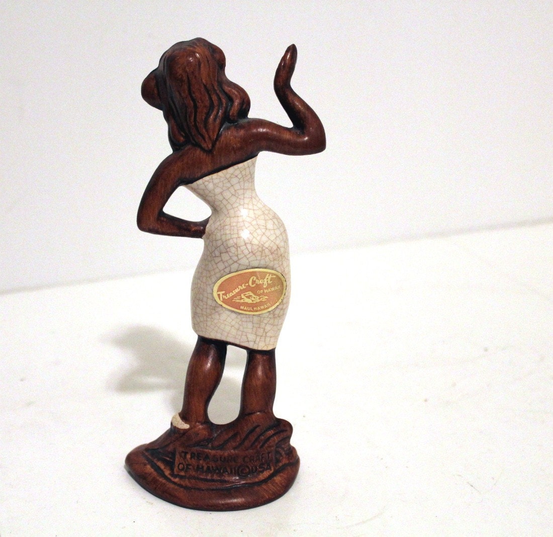 VIntage Treasure Craft Hula Girl Figurine Maui Hawaii Hawaiian