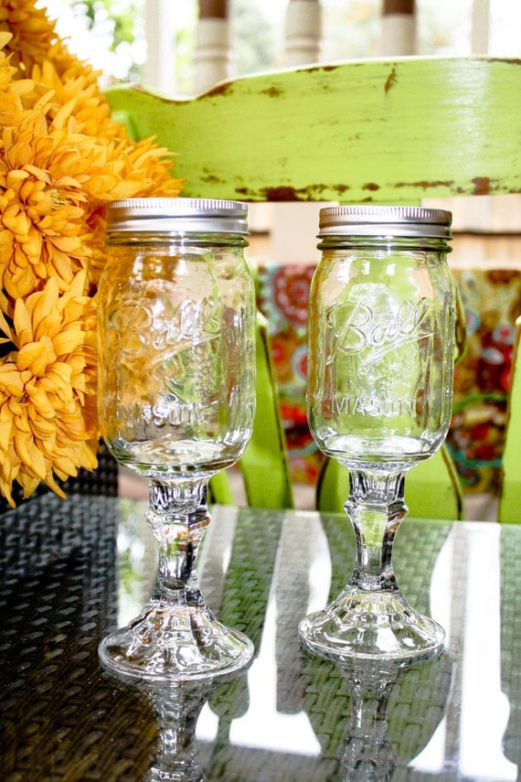 Items Similar To Redneck Wine Or Mason Jar Drinking Glass Set Of 2 On Etsy