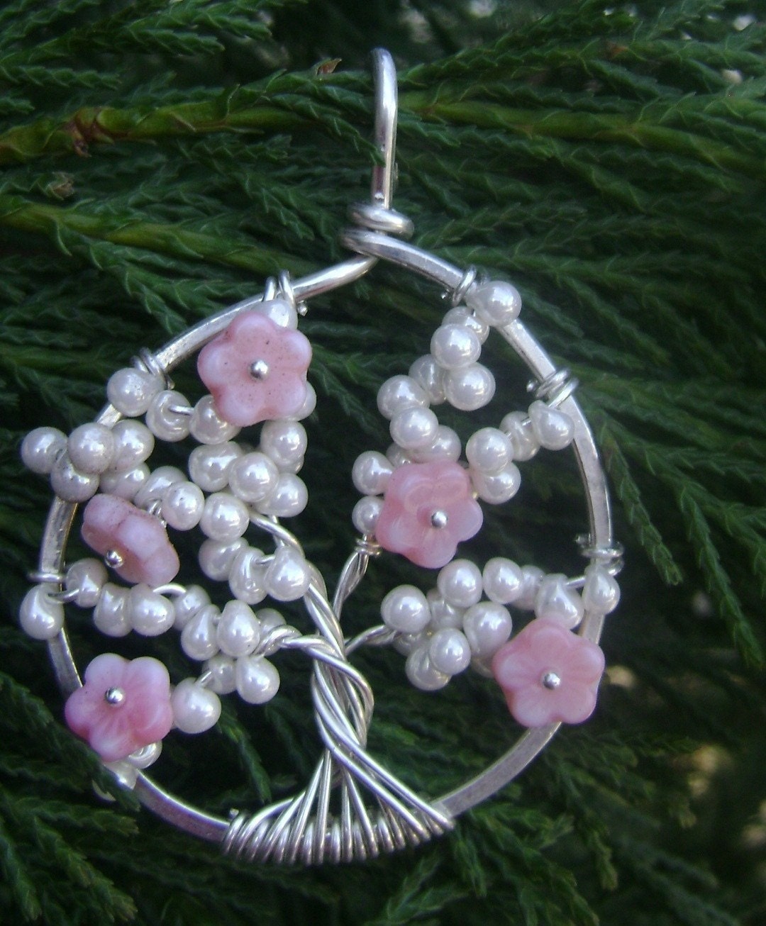 Cherry Blossom Tree Sterling Pendant Made to Order